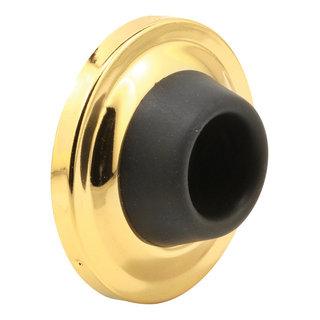 Door Wall Stop, 2-1/2" Diameter, Concave, Polished Brass - Transitional ...