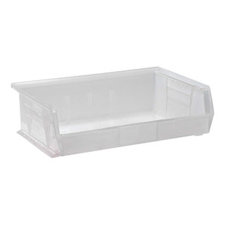 Offex Plastic Storage Clear-View Ultra Hang, Stack Bin 10-7/8"x16-1/2 ...