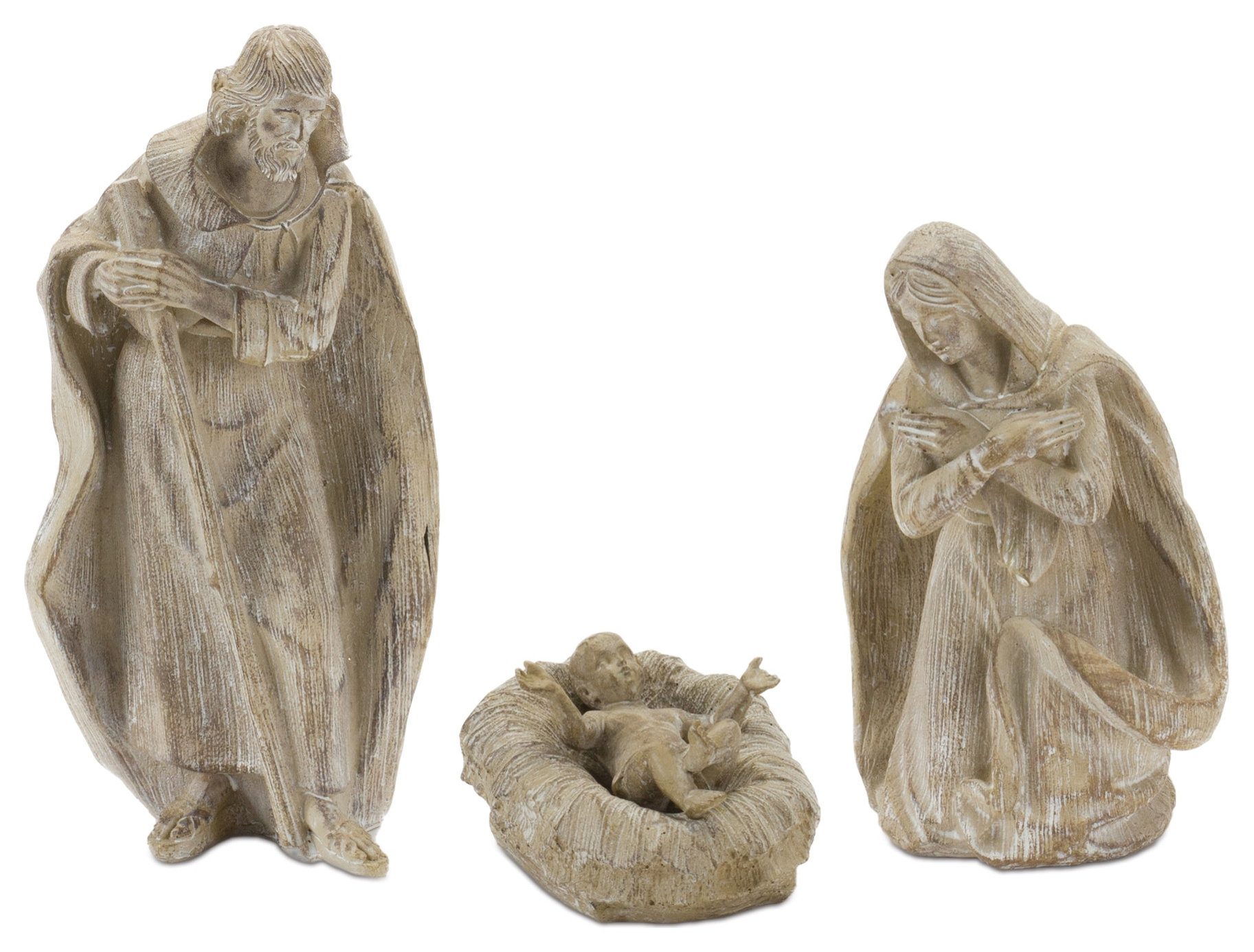 Holy Family Nativity Figurines, 3-Piece Set - Modern - Holiday Accents ...