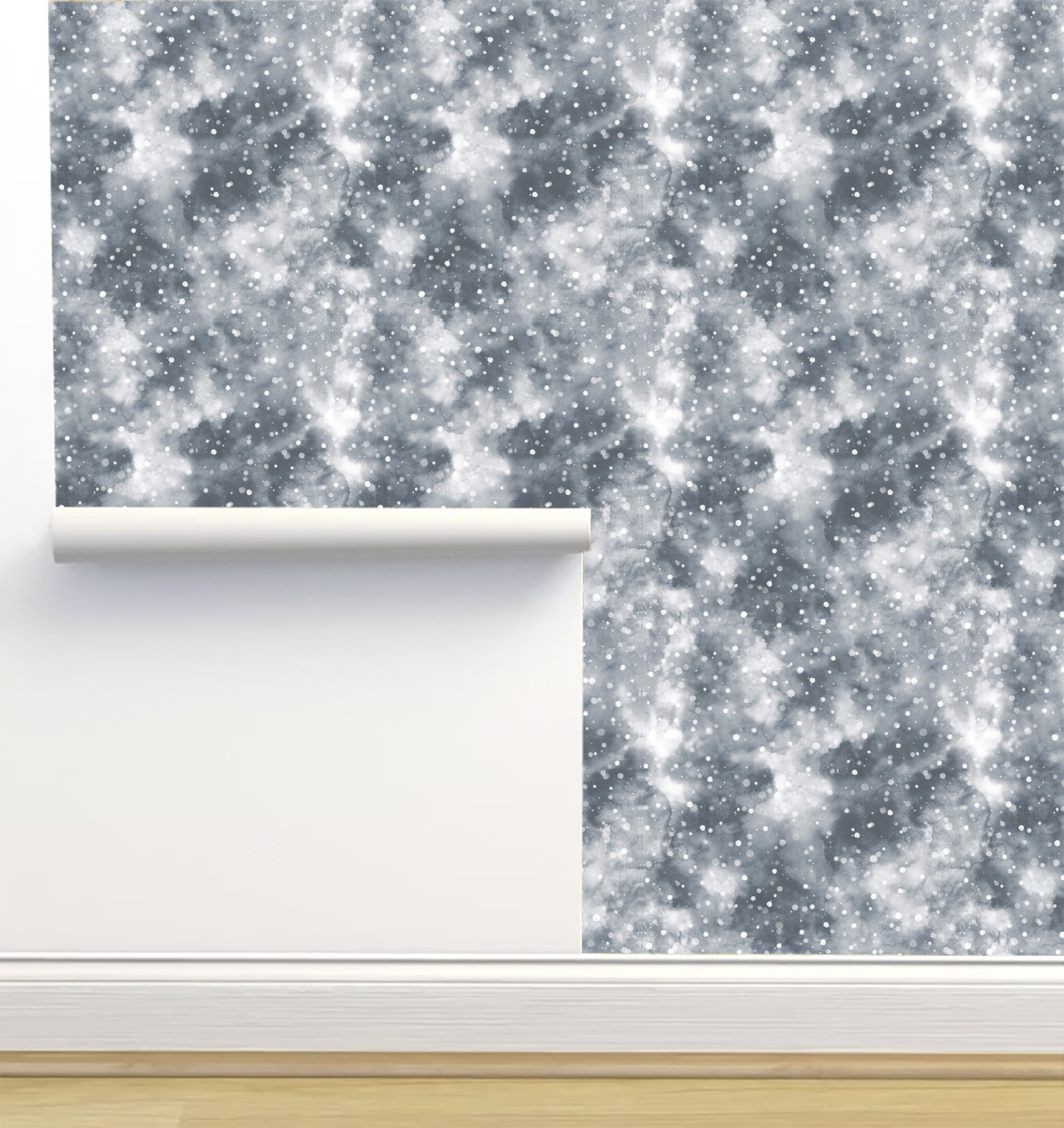 Abstract Cold Snow Gray Wallpaper, 24"x72" - Contemporary - Wallpaper ...