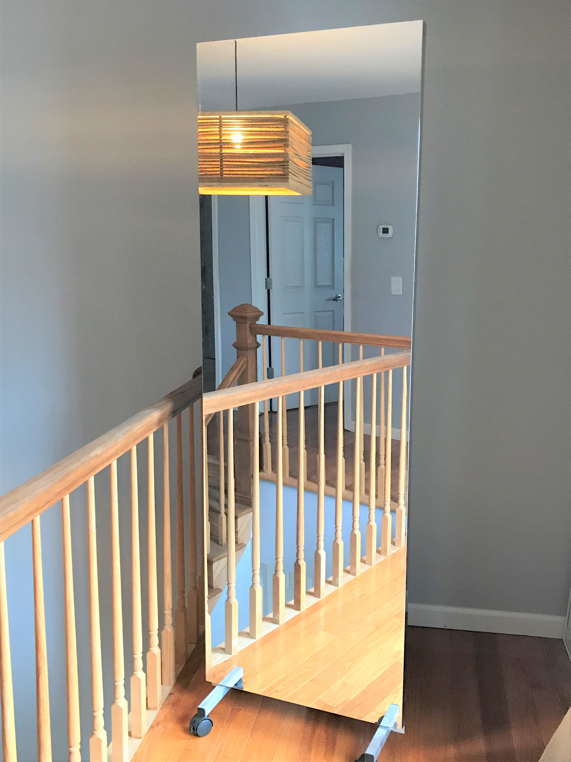 LiteMirror, Shatterproof Portable Mirror with Rolling Stand, 24"x72" (2 ...