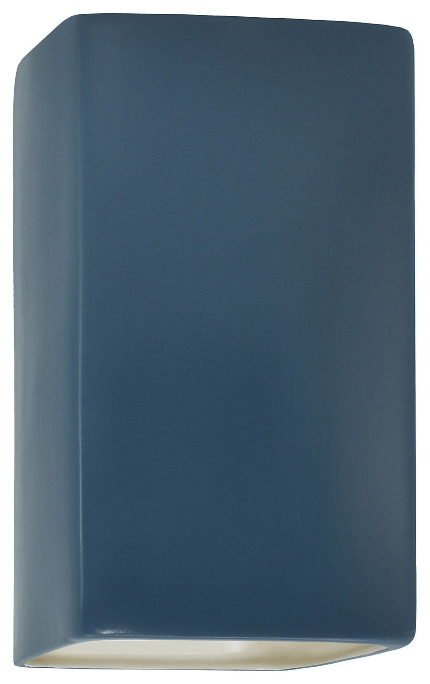 Ambiance Large Rectangle Wall Sconce, Closed, Midnight Sky, Matte White ...