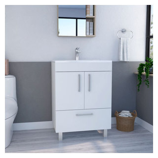 Essential Single Bathroom Vanity - Modern - Vanity Tops And Side ...