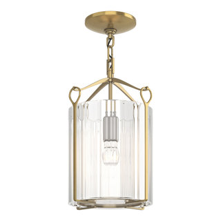 Bow Semi-Flush, Modern Brass, Clear Fluted Glass - Transitional - Flush-mount Ceiling Lighting ...
