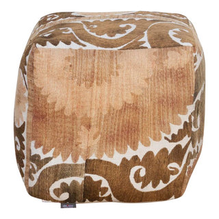 Tian Antique Suzani Cube Ottoman - Southwestern - Footstools And ...