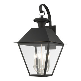 Black Classic, Colonial, Historical, Timeless Outdoor Wall Lantern ...
