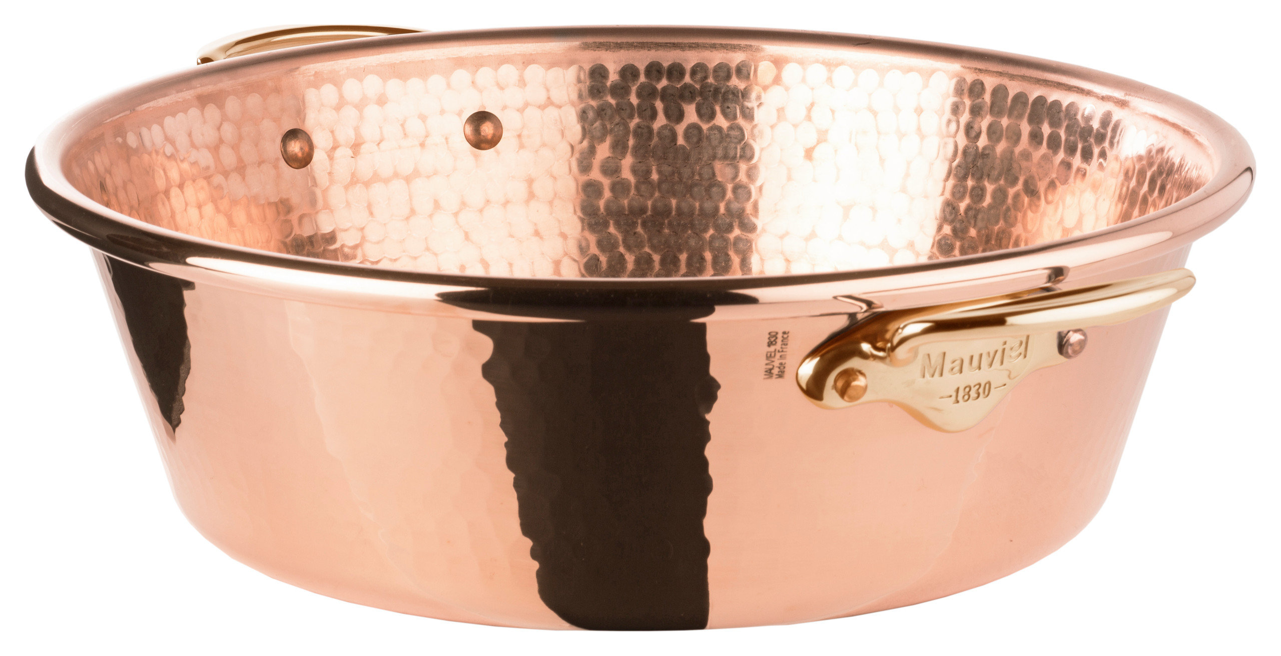 Mauviel M'Passion Hammered Copper Jam Pan With Bronze Handles, 17.3-qt ...