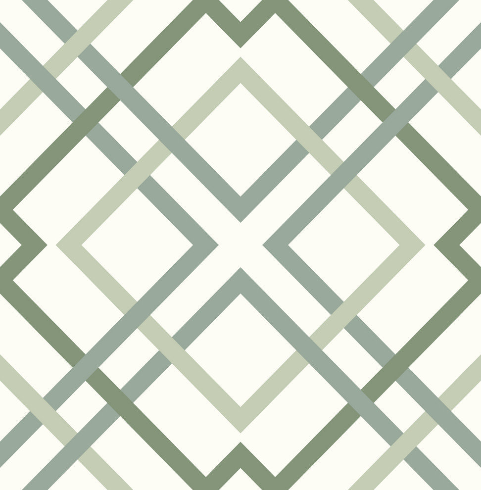 Saltire Emile Green Lattice Wallpaper, Sample - Contemporary ...