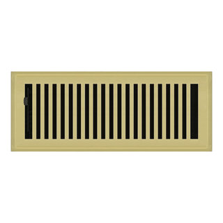 Brass Contemporary Plated Steel Floor Register, 4"x12" - Contemporary ...