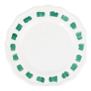 Lisbon Green Stitch Cocktail Plate - Traditional - Salad And Dessert ...