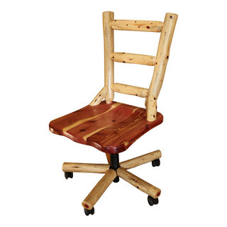 Red Cedar Log Rolling Office Chair - Rustic - Office Chairs - by ...