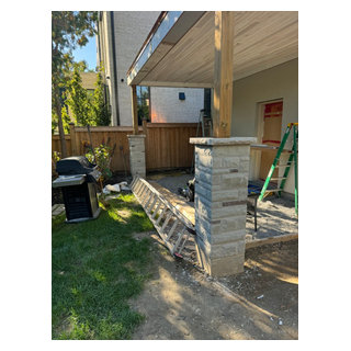 New Credit Valley Natural Stone Masonry Piers Backyard - Exterior ...