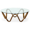 Modrest Lassen Modern Glass and Walnut Coffee Table - Contemporary ...