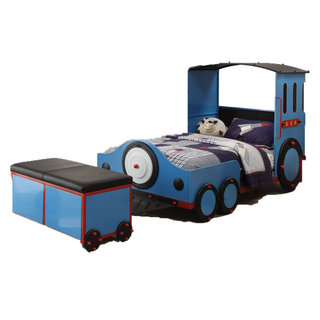 Desk, Blue/Red and Black Train Metal, MDF, PVC, Blue/Red and Black ...