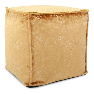 Traditional Pisani Gold Pouf With Removable Cover - Contemporary ...