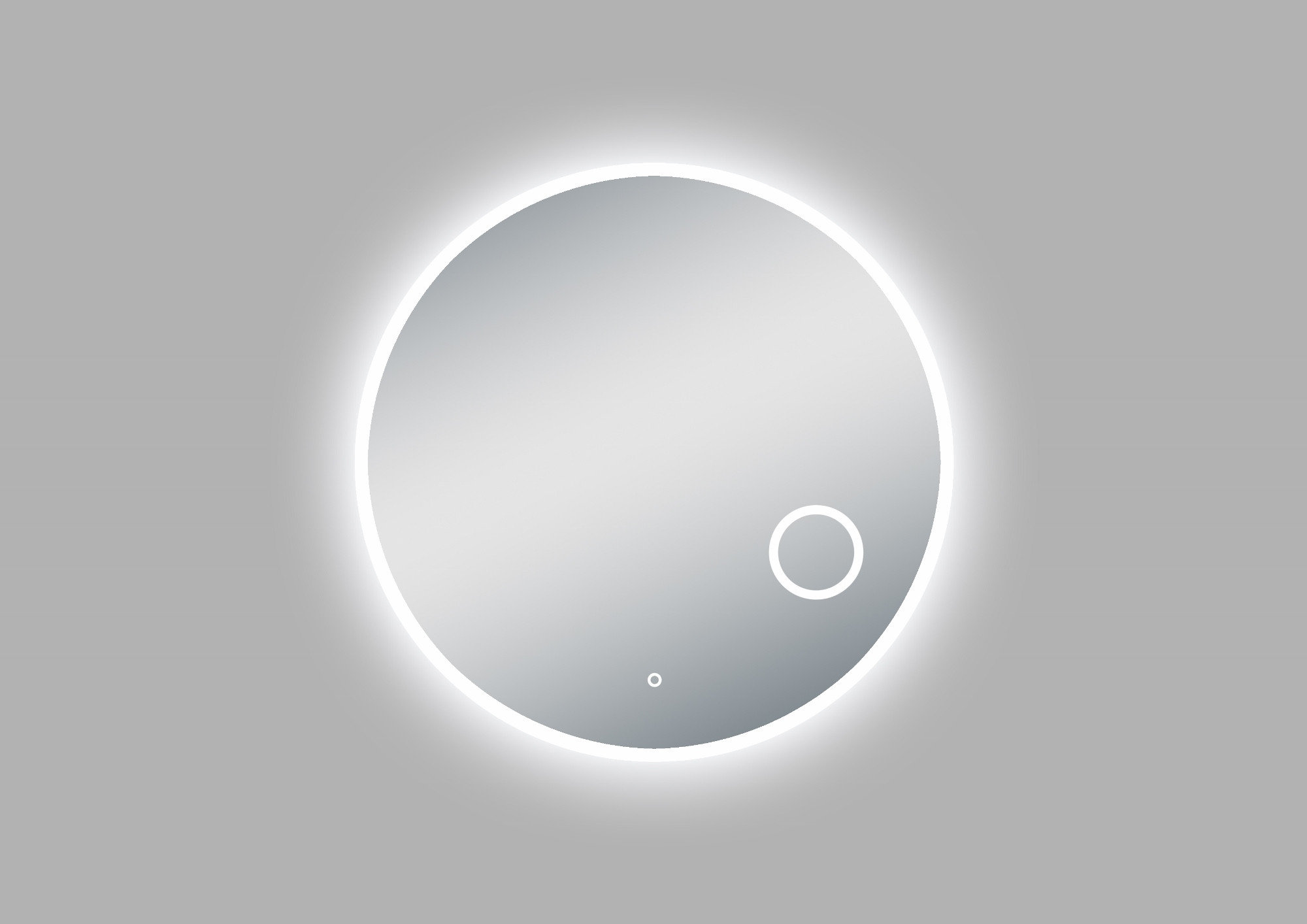 Apollo Round LED Mirror With Magnifier, 36""x36" - Modern - Bathroom ...