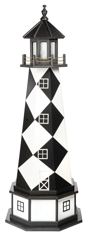 Cape Lookout Hybrid Lighthouse, 5 Foot - Beach Style - Garden Statues ...