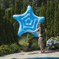 Inflatable Blue Starfish With Polka Dots Island Lounge Pool Float 66.5" - Modern - Pool Toys And ...