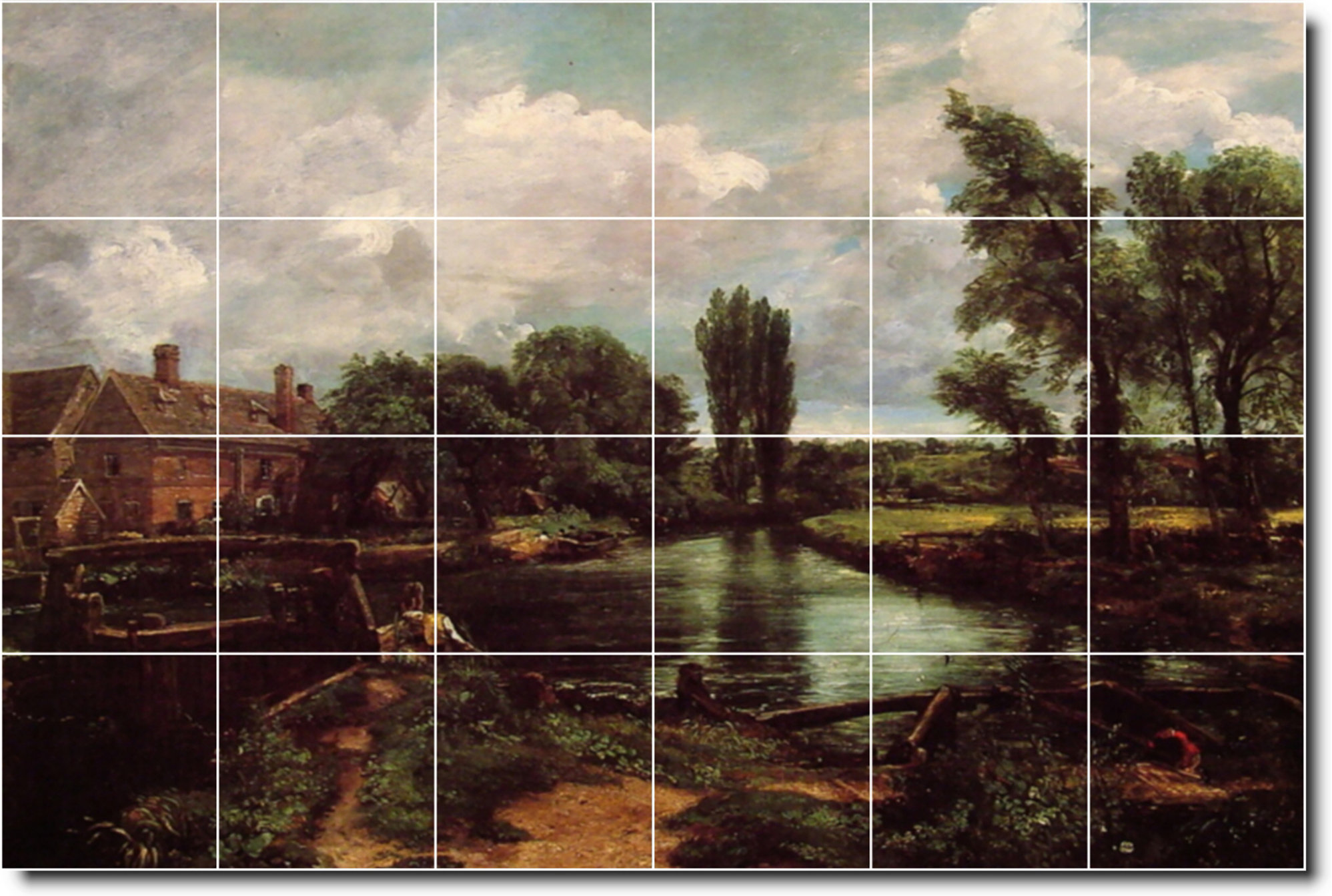 John Constable Country Painting Ceramic Tile Mural #205, 25.5" Wide x ...
