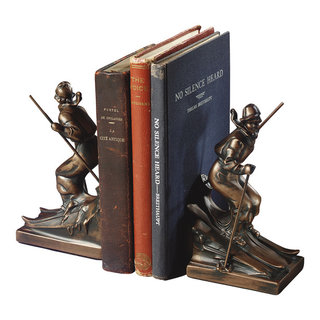 Ski Miss Bookends - Rustic - Bookends - by Lodgeandcabins | Houzz