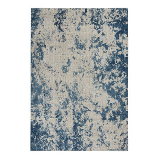 Nourison Rustic Textures Machine Made Area Rugs, Gray/Blue 6'x9', 6'x9 ...