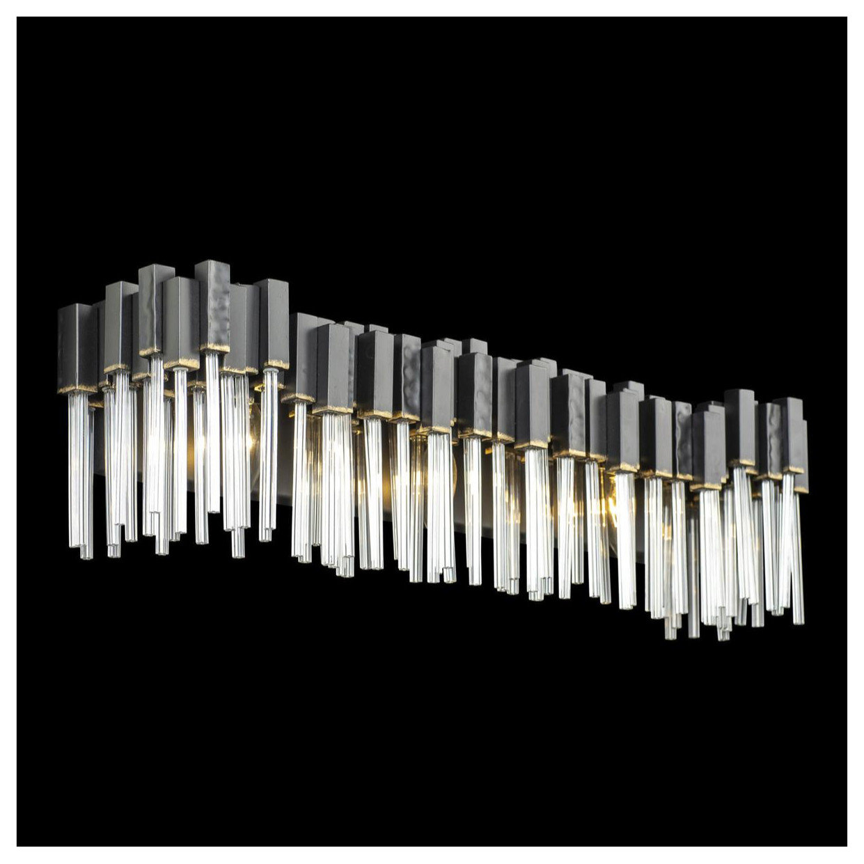 Matrix 3 Light Bathroom Vanity Light, Matte Black and French Gold ...