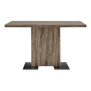 Zenith Dining Table in Walnut Wood and Brushed Stainless Steel Finish ...