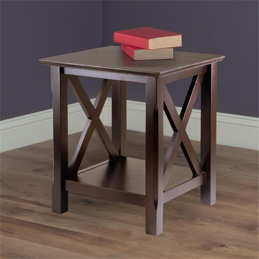 Pemberly Row Transitional Solid Wood End Table in Cappuccino ...
