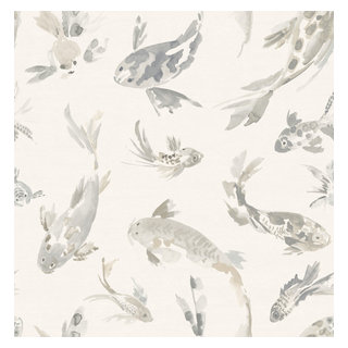 Koi Stone Fish Wallpaper, Swatch - Wallpaper - by Brewster Home ...