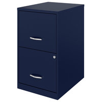 Space Solutions 18in 2 Drawer Metal File Cabinet Navy - Contemporary ...