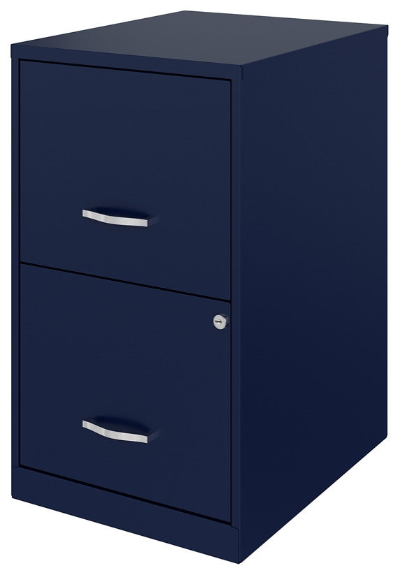 Space Solutions 18in 2 Drawer Metal File Cabinet Navy - Contemporary ...