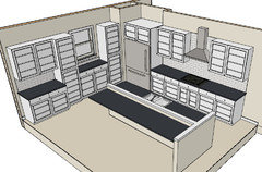 Fridge location in L-shaped kitchen