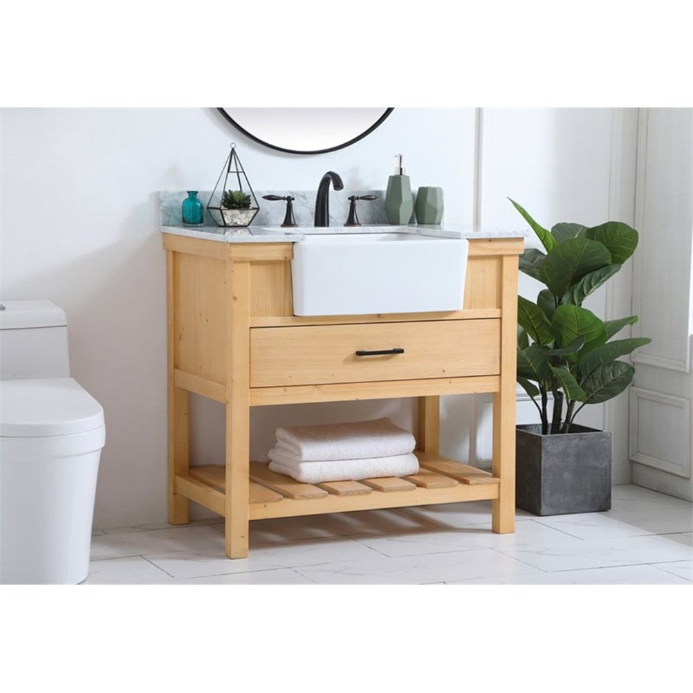 Elegant Decor Clement 36" Single Bathroom Vanity with Backsplash in ...