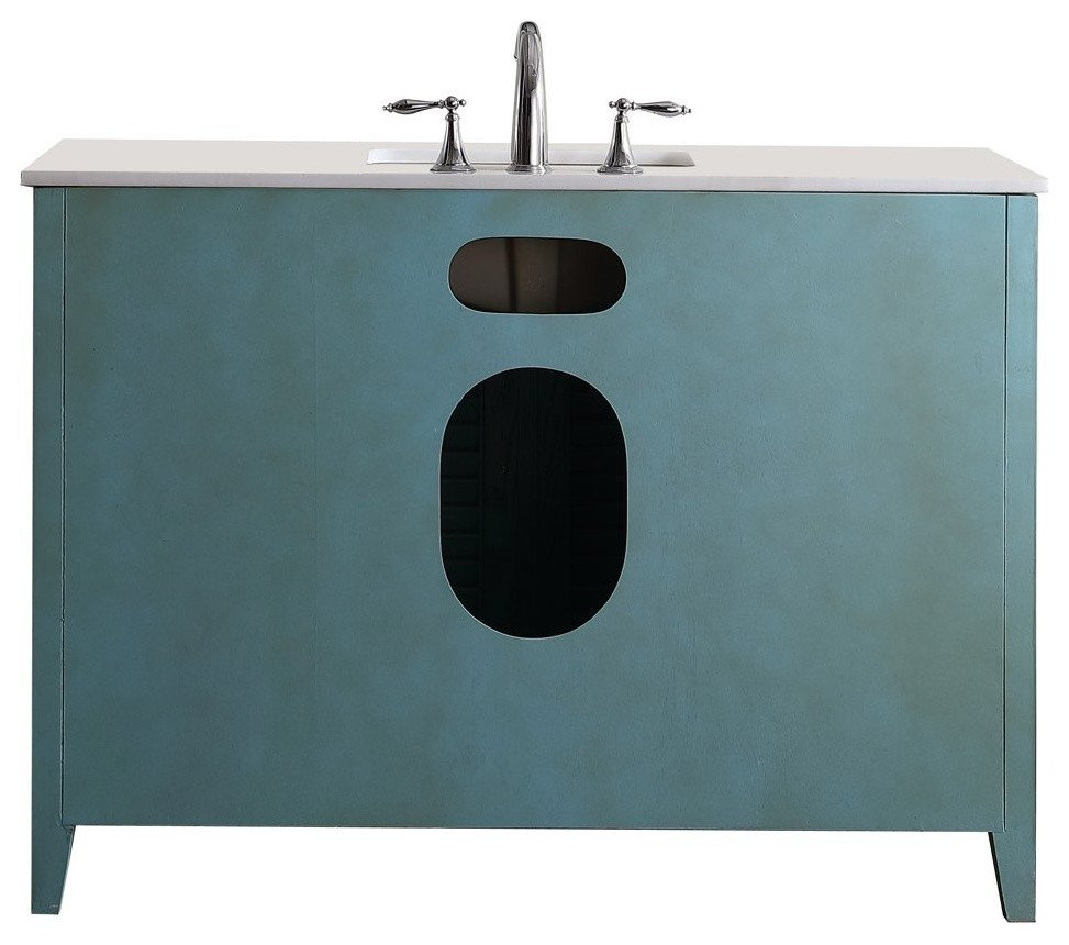 47" Abbeville Distressed Blue Bathroom Vanity - Farmhouse - Bathroom ...