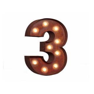 Vintage Retro Lights and Signs Number "3" - Contemporary - Novelty ...