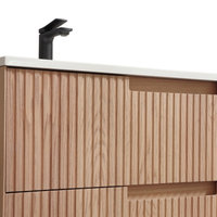 Fiore Wall Mount Modern Bathroom Vanity, Oakwood, 32" - Contemporary ...