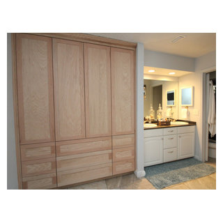 Custom Built-In Shaker Storage Cabinet shown in Unfinished Solid Oak ...