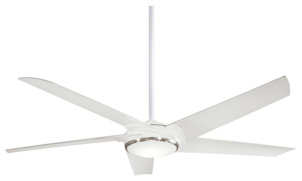 Minka Aire F617L-WHF 60" Ceiling Fan W/ Led Light Kit in Flat White ...