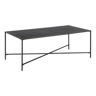 48" Black Steel Rectangular Coffee Table - Industrial - Coffee Tables ...
