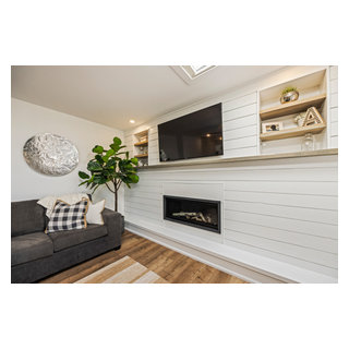 Modern Farmhouse Fireplace Wall Remodel - Modern - Games Room - Toronto - by EMMONS CUSTOM ...
