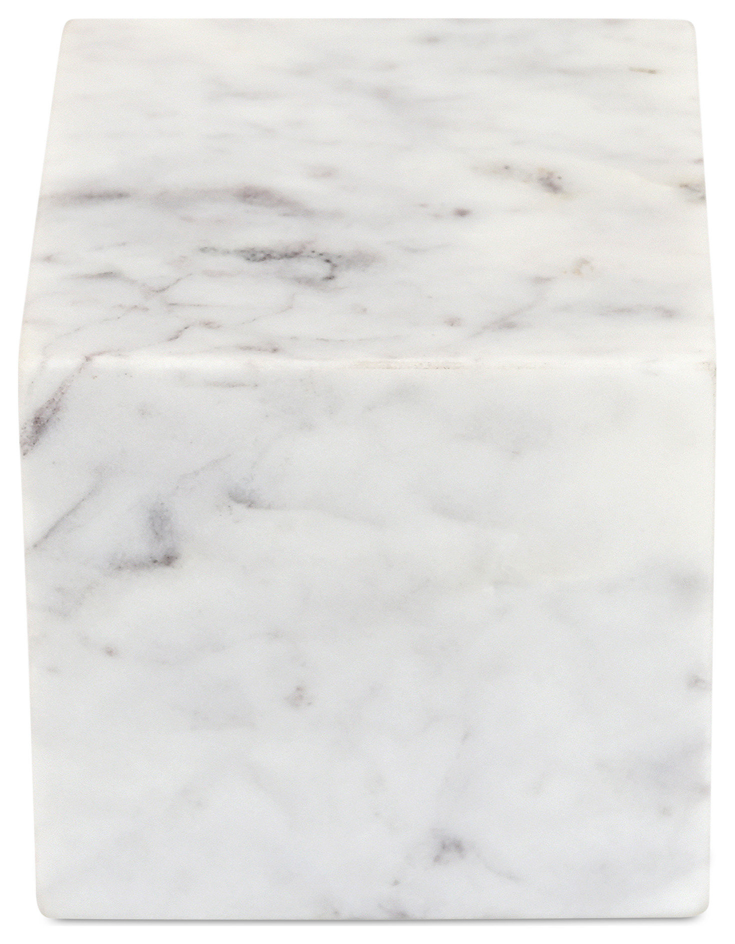 Cora Cube White Marble Tabletop Accent - Transitional - Decorative Objects And Figurines - by ...