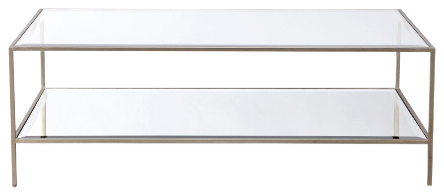 Two-Tier Silver Glass Coffee Table, Liang & Eimil Oliver - Contemporary ...