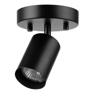 Pratt 1-Light Matte Black Track Lighting Spotlight - Transitional ...