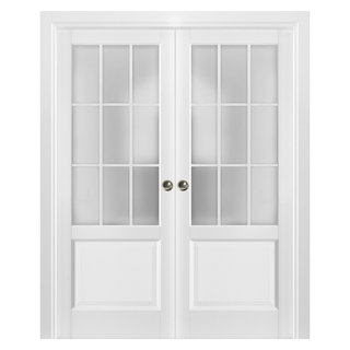 Sliding Interior Double Pocket Doors|Felicia 3309 White Silk with ...