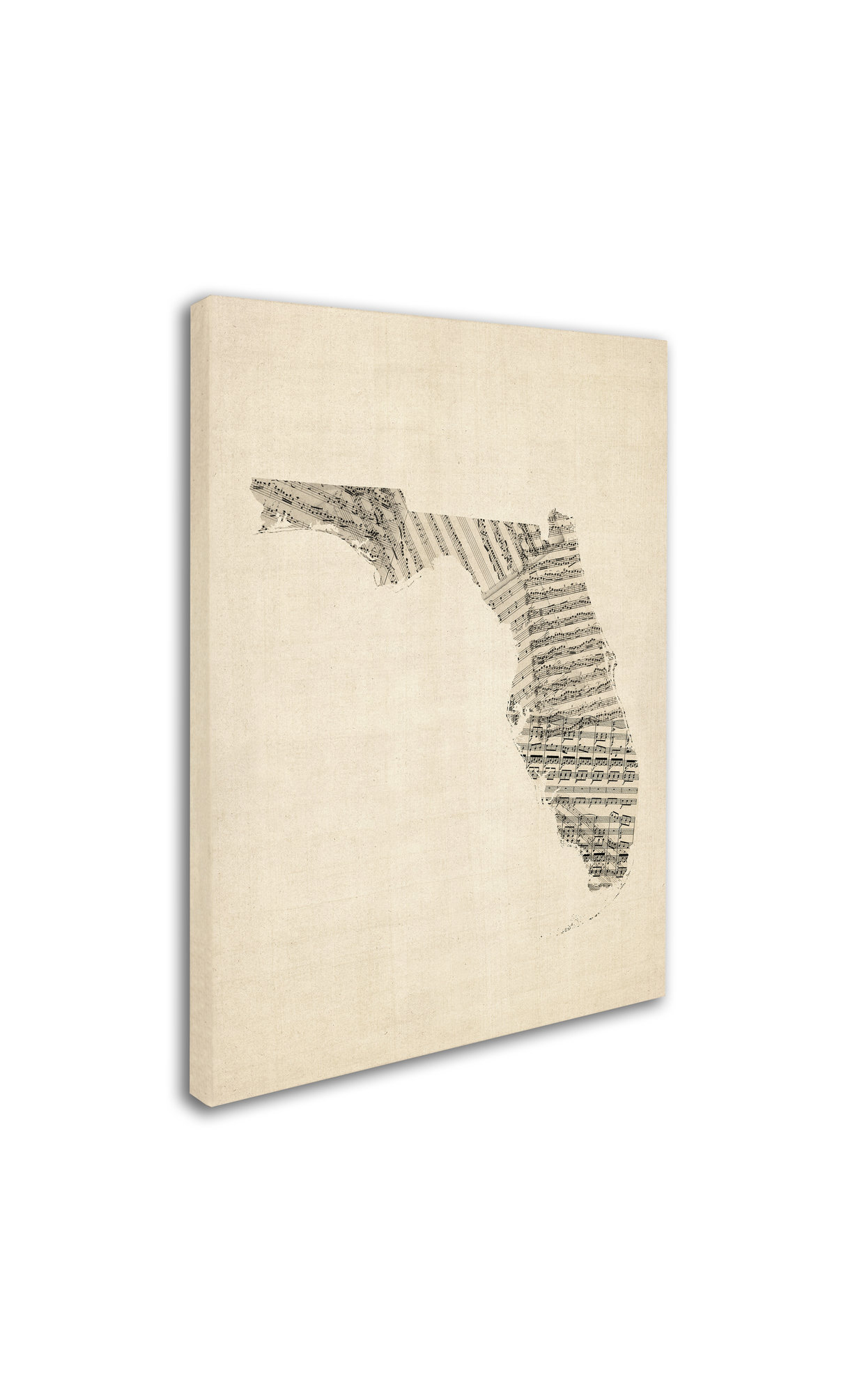 "Old Sheet Music Map of Florida" Canvas Art by Michael Tompsett, 18"x24 ...