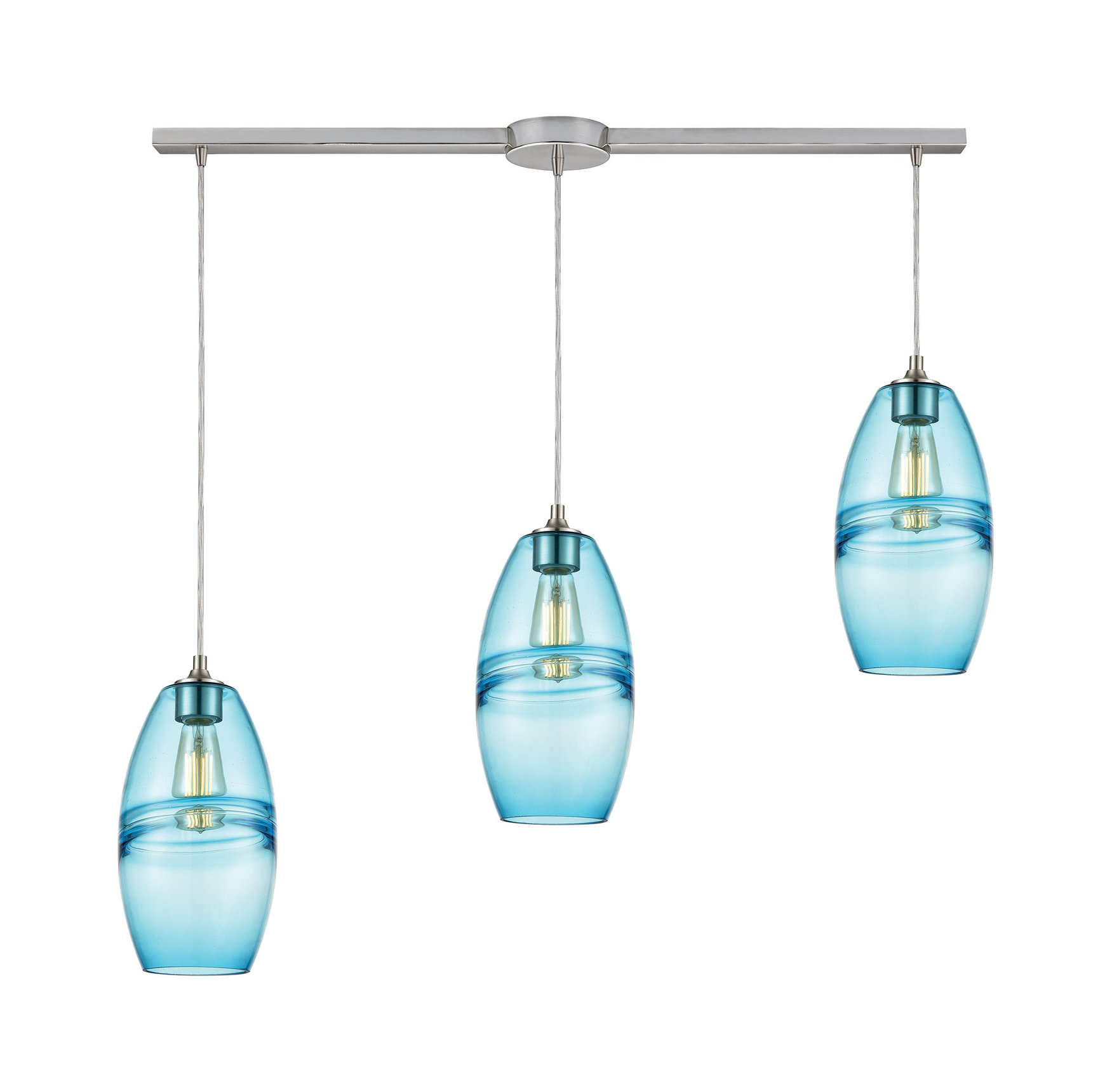 Elk Lighting 3-Light Pendant, Satin Nickel - Contemporary - Kitchen ...