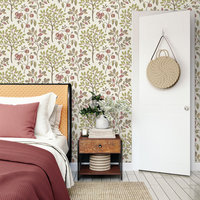 Rowan Olive Autumn Trees Wallpaper, Swatch - Contemporary - Wallpaper ...