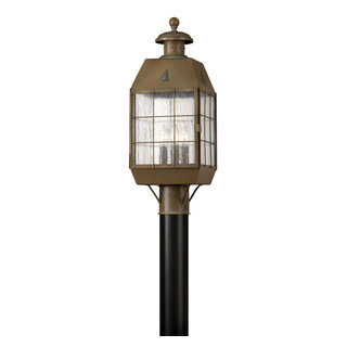 Hinkley Nantucket 3 Light Outdoor Post Top/Pier Mount, Aged Brass ...