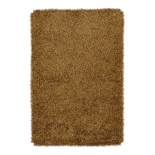 CUR01 Curtsi Gold Machine-Made Hand Serged Area Rug, 8' x 10 ...