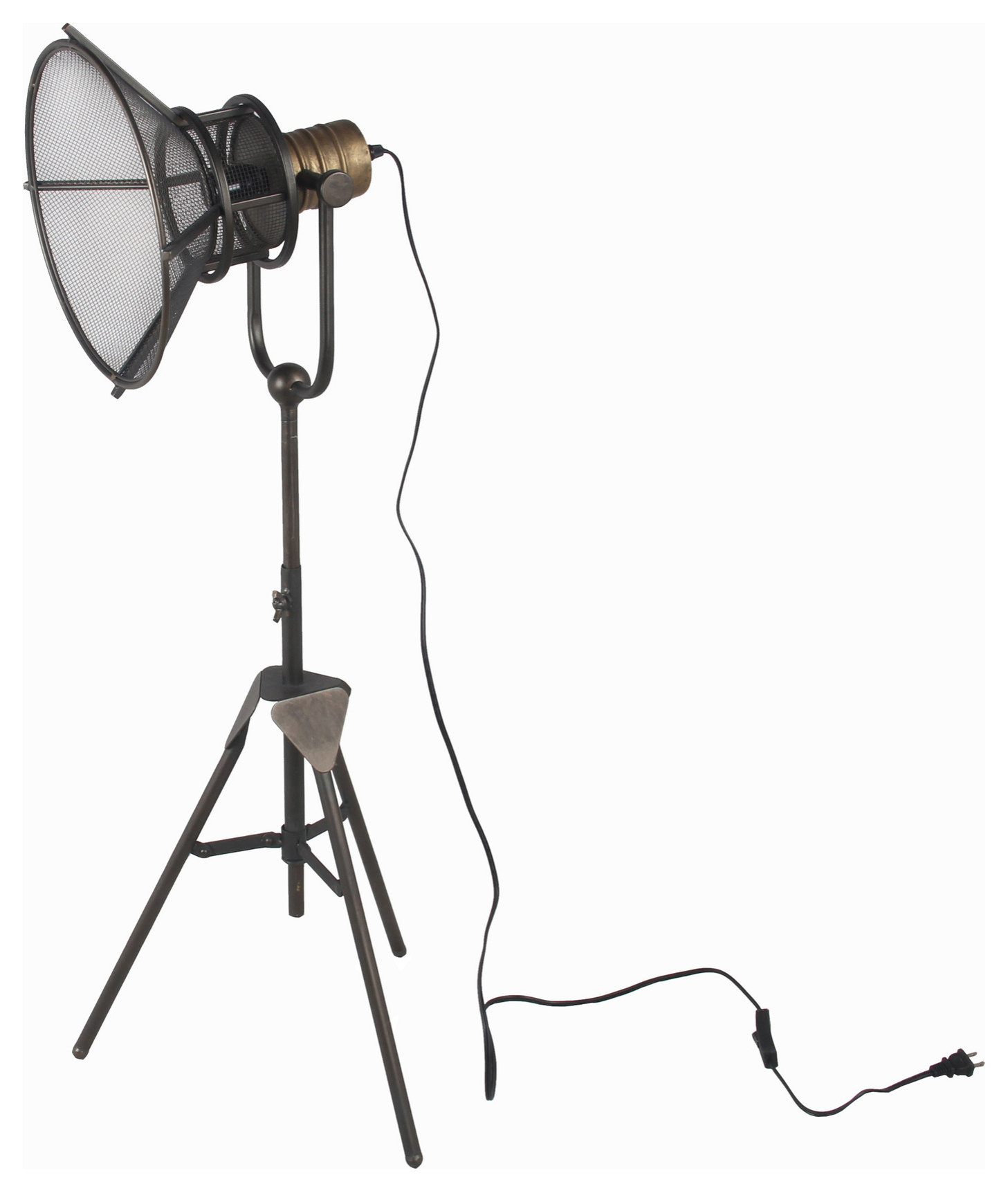 Industrial Flash Type Floor Lamp with Cone Shade, Large, Black ...
